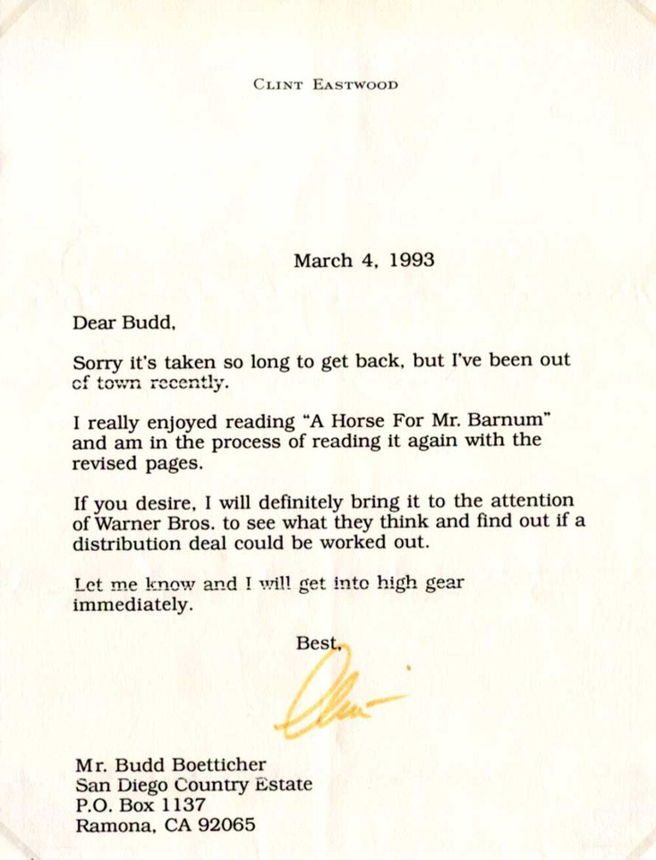 Clint Eastwood DIRTY HARRY autograph, typed letter signed & mounted | eBay