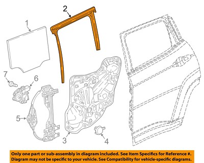 CHRYSLER OEM 17-22 Compass Rear Door Glass Hardware-Run Channel ...