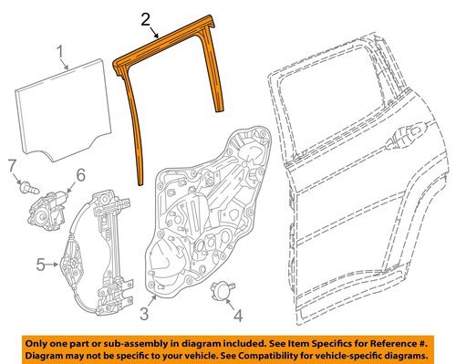 CHRYSLER OEM 17-22 Compass Rear Door Glass Hardware-Run Channel ...