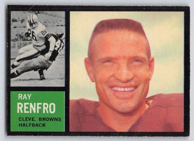 1962 RAY RENFRO - Topps Football Card - # 27 - CLEVELAND BROWNS ...