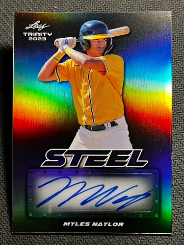 2023 Leaf Trinity STEEL ROOKIE AUTO Myles Naylor 8/15 | eBay