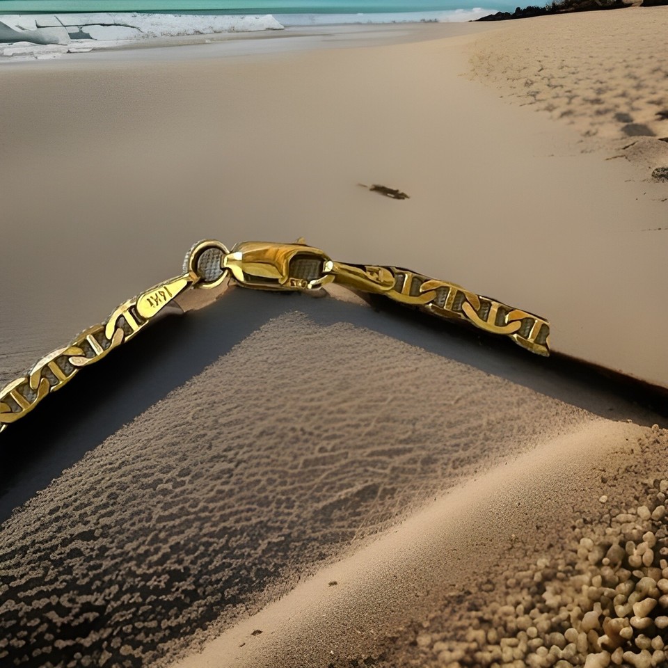 Priced To Sell-14k Solid Yellow Gold 3g Anchor Style Chain - 1/8”w x 10 ...