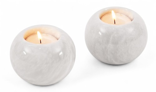 Marble Tealight Candle Holder 3 Inch Handmade White Stone Votive ...
