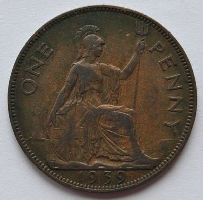 1939 UK Great Britain 1 Penny Coin Nice VF Condition | eBay