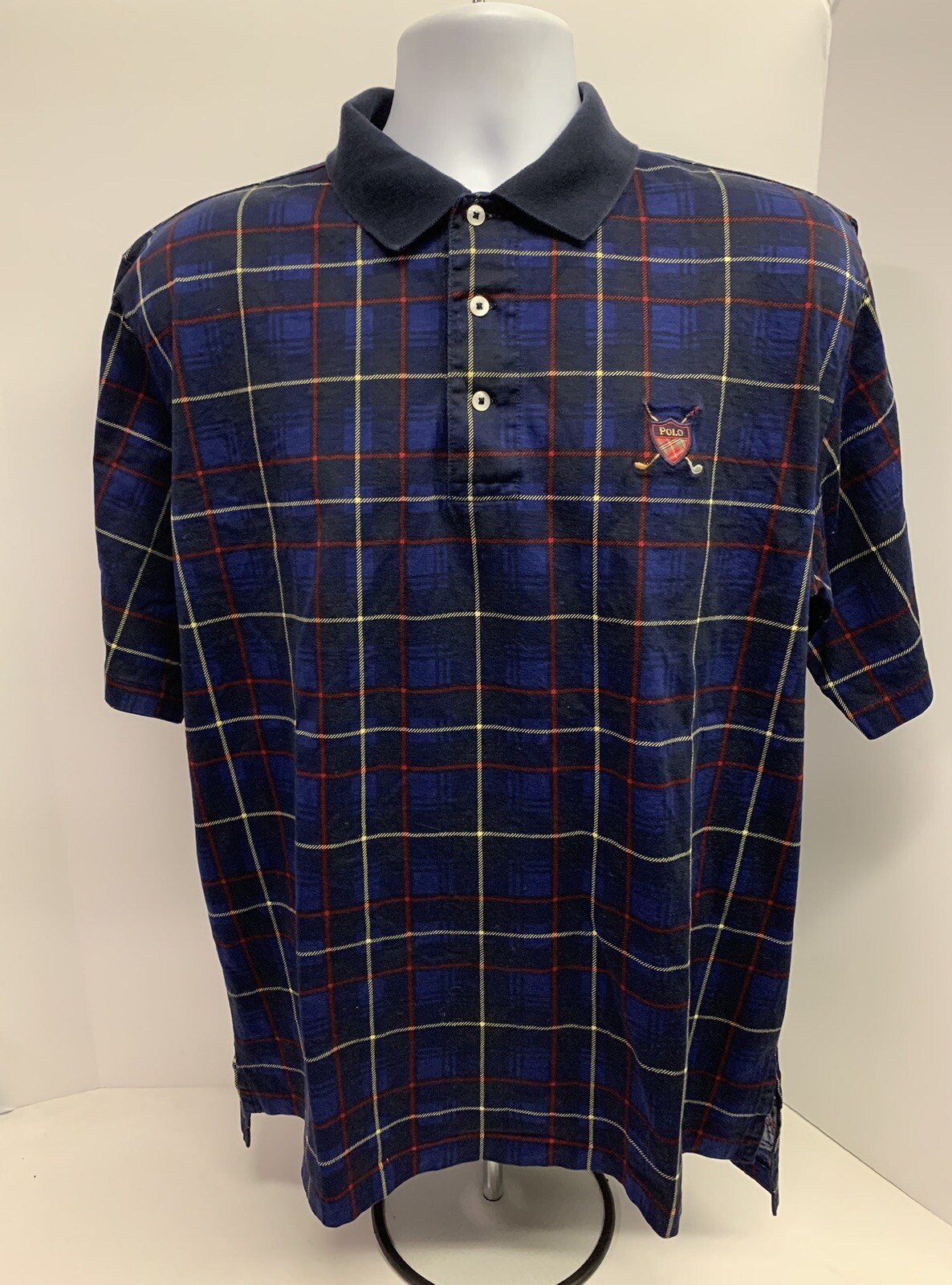 Polo Ralph Lauren Meadow wood Navy Blue Checkered Gol… - Gem