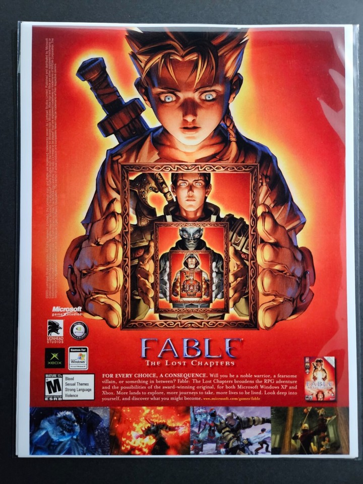 Fable The Lost Chapters Original Xbox PC Game 2005 Promo Ad Art Print ...