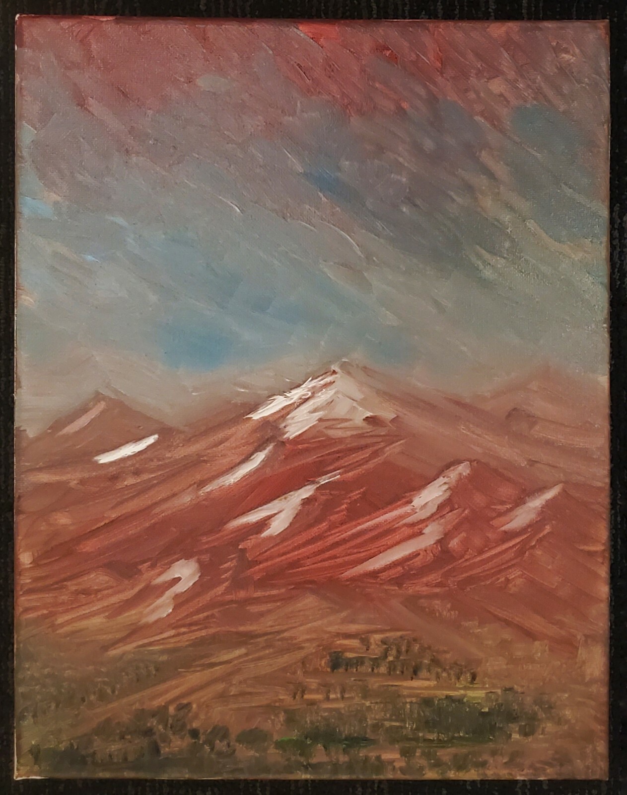 Mountains Oil Painting Alps Landscape on canvas Signd Max Kravt distant ...