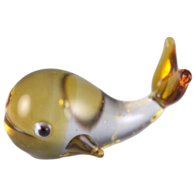 Miniature Hand Blown Art Glass Amber Whale Figurine New! | eBay