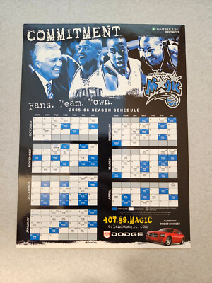 MS20 Orlando Magic 2005/06 NBA Basketball Magnet Schedule - Dodge | eBay