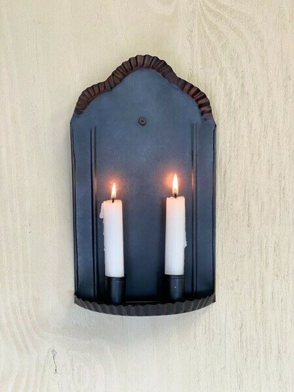 Primitive Colonial Early American Colonial Black Metal Taper Candle ...