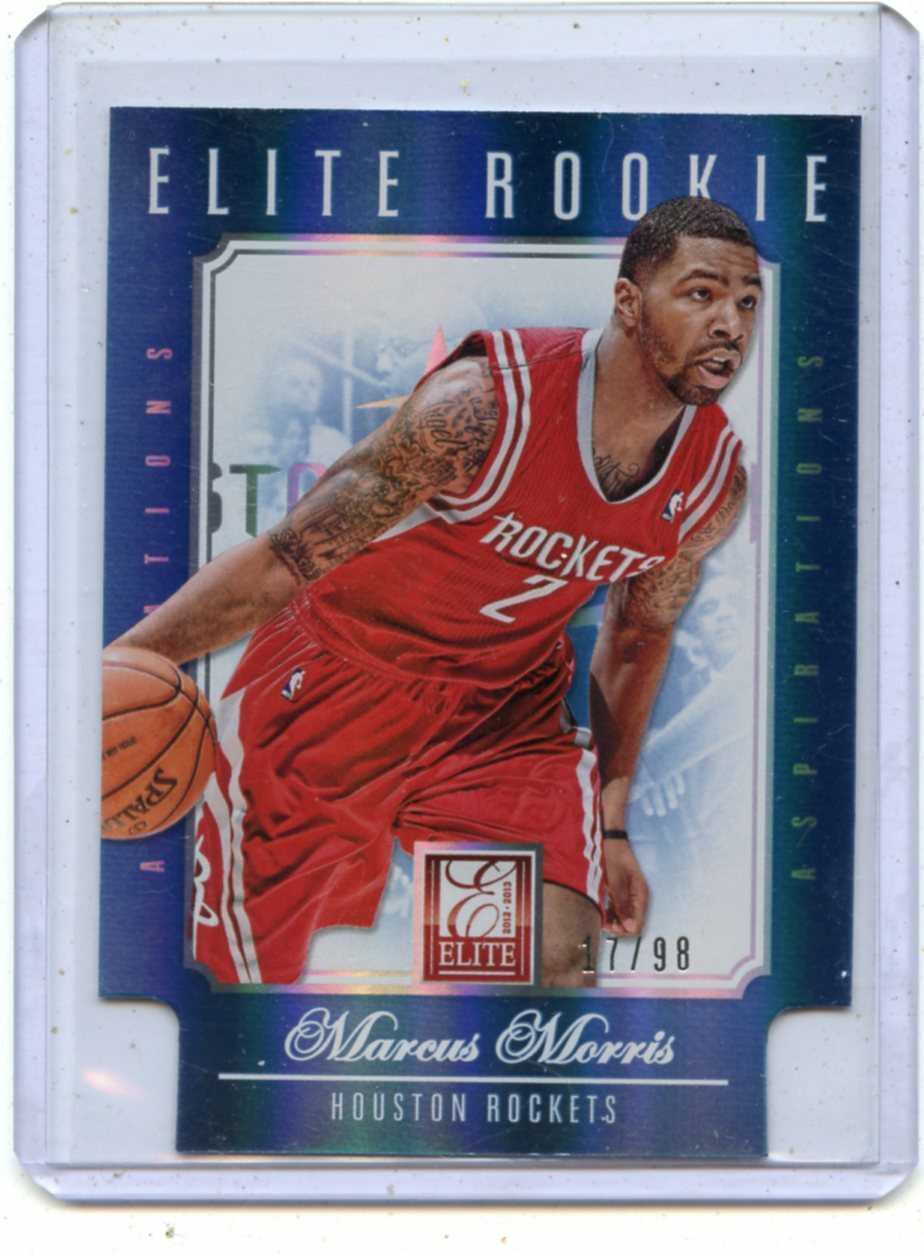 2012-13 ELITE #214 MARCUS MORRIS "BLUE ASPIRATIONS" ROOKIE RC #17/98 ...