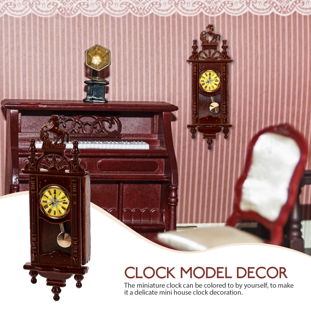 1:12 Dollhouse Vintage Grandfather Clock Toy for Dining Room Furniture ...