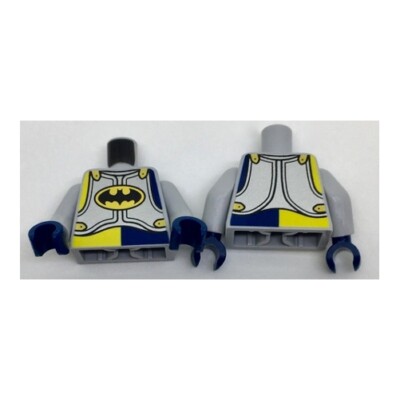 LEGO - Minifig, Torso - Silver Armor Plates w/ Batman Logo in Gold Oval ...