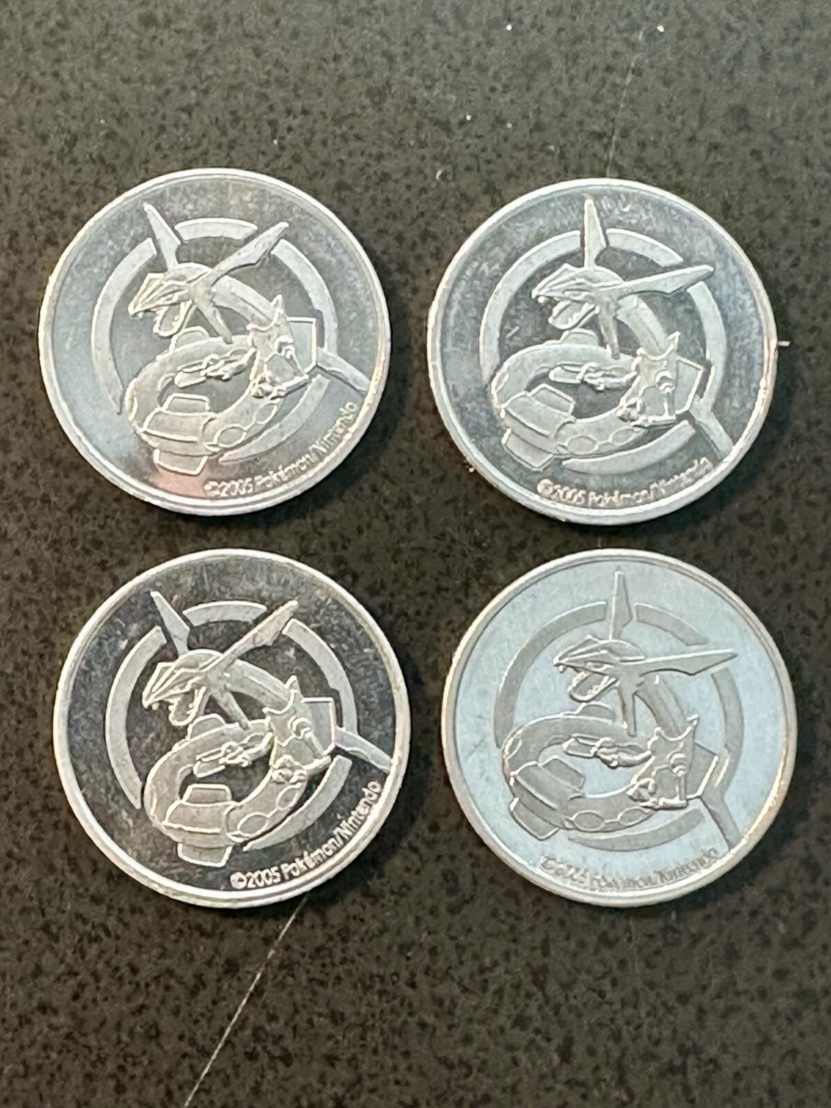 Lot of 4 Pokemon Rayquaza Metal Coins - 2005 Organized Play | eBay