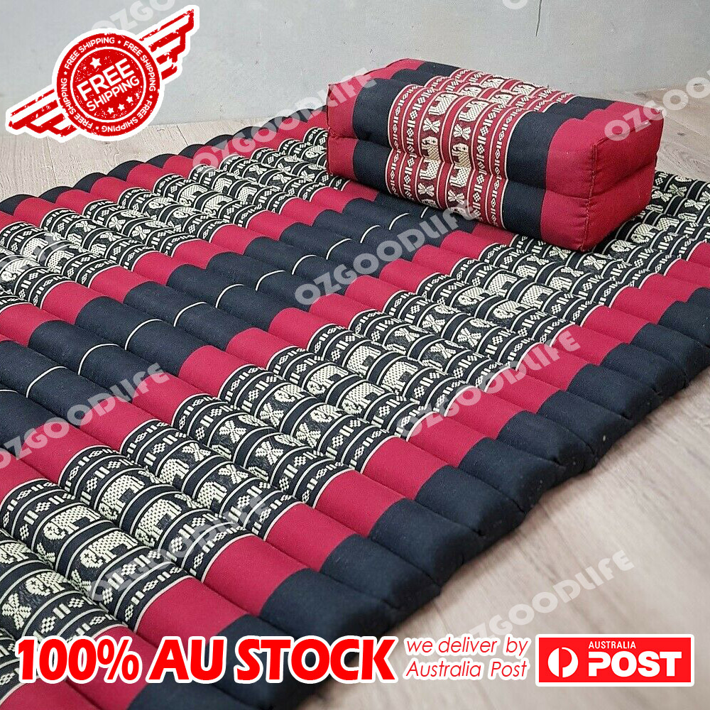 Jumbo Yoga Mat 100% Kapok Thai RollUp Mat Mattress +Yoga Block ...