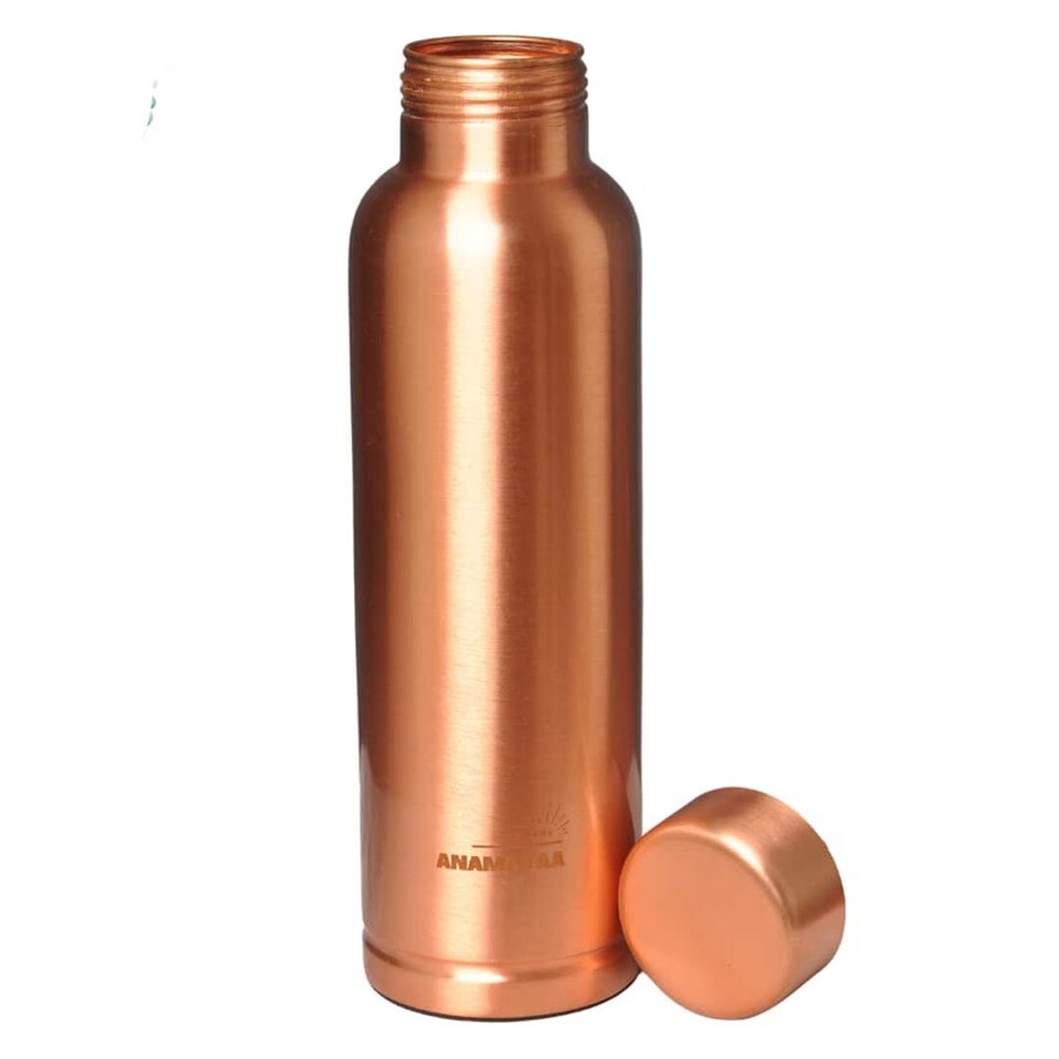 500ML 100% Pure Copper Water Bottle Flask Best For Ayurveda Yoga Health ...