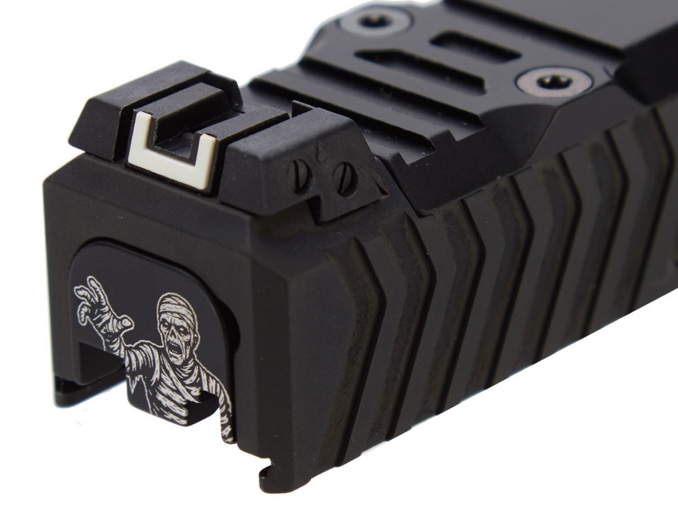 NDZ Glock 17 19 22 26 43X 45 48 Halloween Engraved Spooky Slide Cover ...