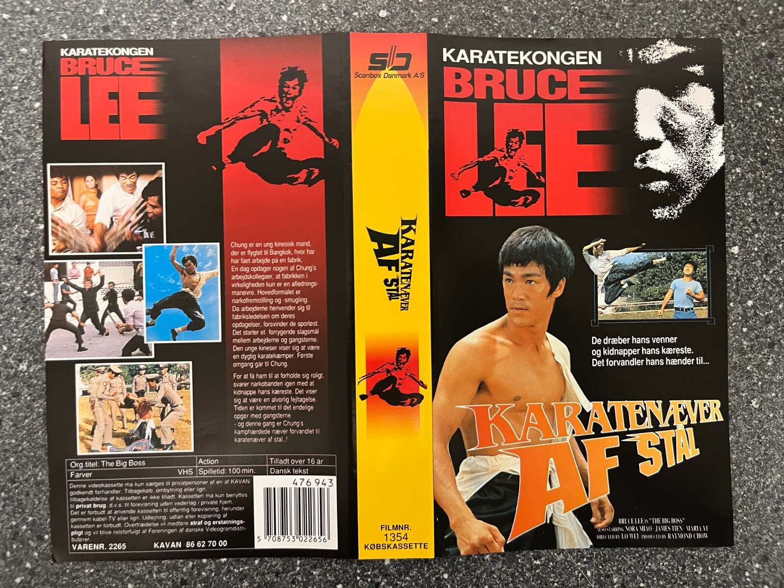 Vintage Tang shan da xiong Bruce Lee VHS Cover Only - Danish Edition ...