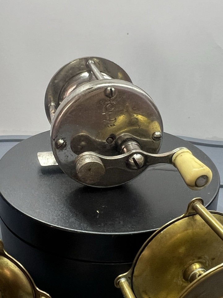 Vintage Brass Fishing Reels Lot of 3 Made in USA Early Baitcasting Wood ...