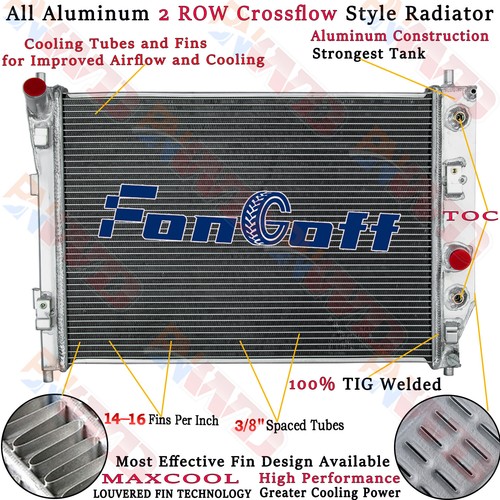 2 Row Aluminum Radiator For 05-2013 Chevy Corvette C6 6.0L 6.2L 7.0L V8 ...