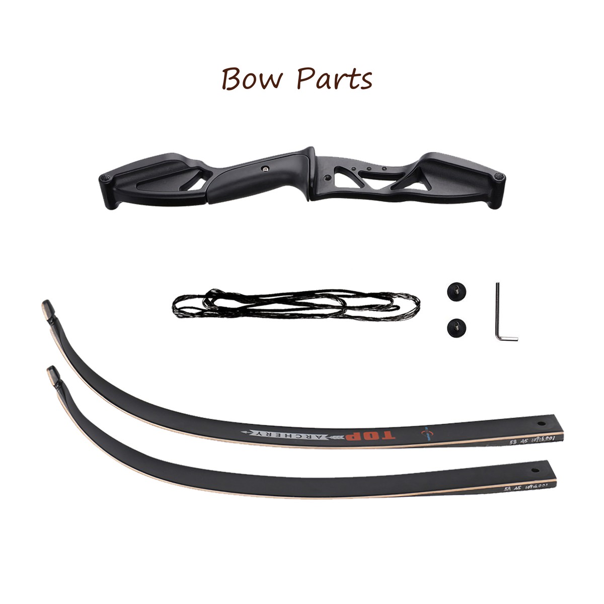Bamboo Core Limbs SinoArt 56" Recurve Bow Limbs Replacement - 30-50LB ...