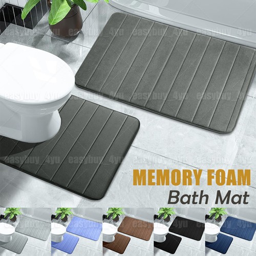 Non Slip Bath Mat Extra Large Bathroom Rug Water Absorbent Toilet ...