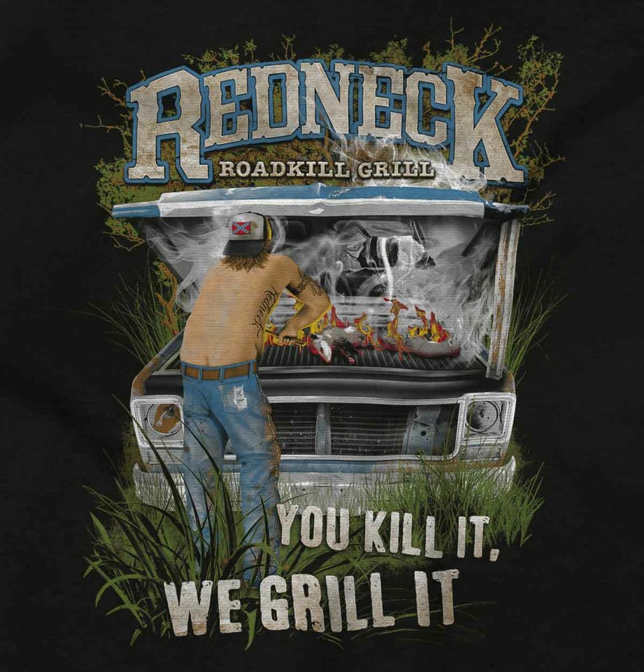 Redneck Funny BBQ Cookout Cooking Grilling Mens Casual Crewneck T ...