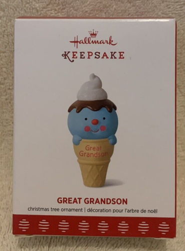 2017 Hallmark Keepsake Great Grandson Ice Cream Cone Ornament - NEW | eBay