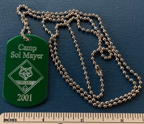 NOS 2001 CAMP SOL MAYER Boy Cub Scout DOG TAG Necklace BSA Scouting ...