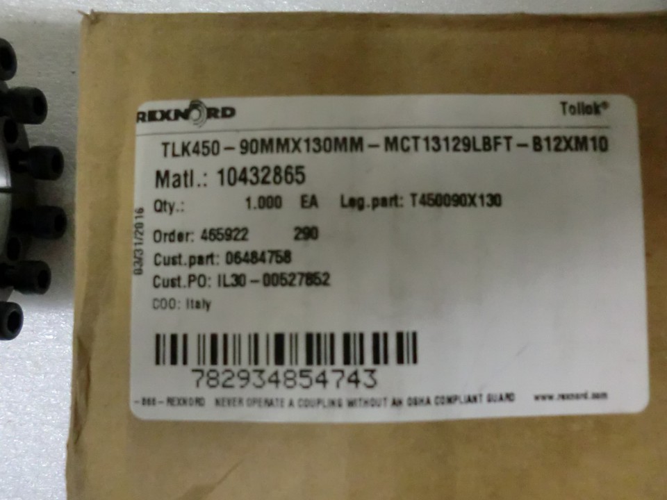 Tollok Rexnord Internal Locking Self-Centering Device T450090X130 ...