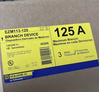 SCHNEIDER ELECTRIC Square D 3-gang Meter Stack EZM113125. 1Ph | eBay