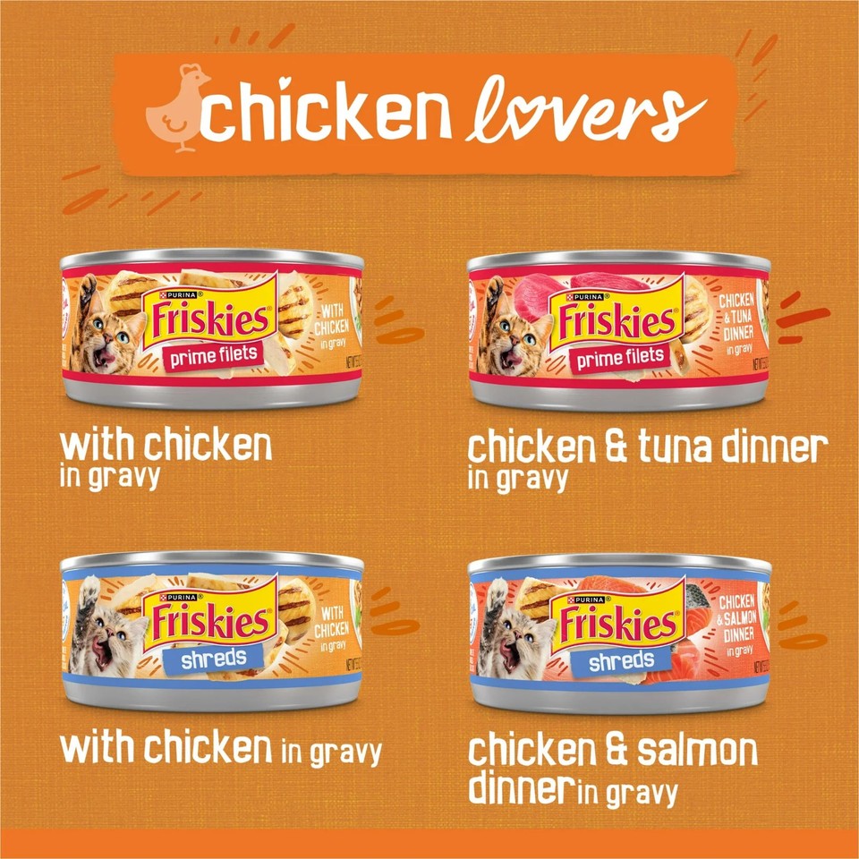 Purina Friskies Gravy Wet Cat Food Variety Pack, Chicken Lovers 5.5 oz ...