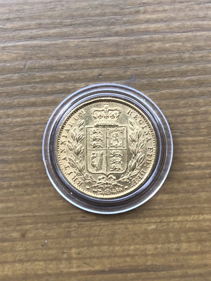 Queen Victoria Shield Back 22ct Gold Full Sovereign Capsuled 1865 | eBay UK