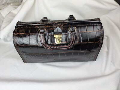 Vintage Genuine Cowhide Leather Medicine Bag 50s Upjohn Case Brown | eBay