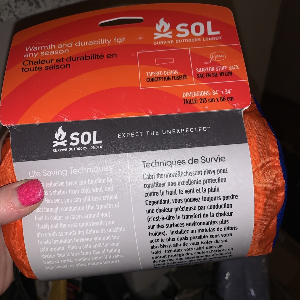 Sol Survive Outdoors 70% Reflective Emergency Escape Lite Bivvy Camp ...