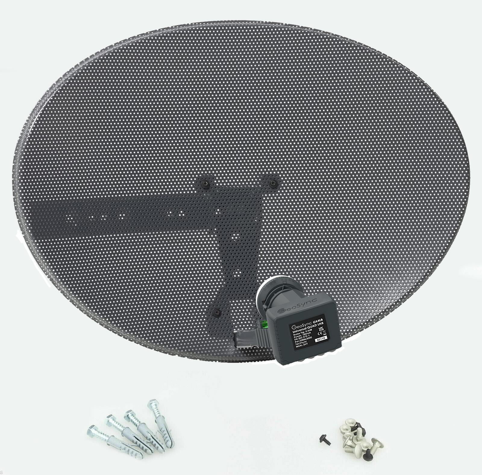 Complete MK4 Satellite Dish Kit + Quad LNB & 20m RG6 White Coax Cable ...