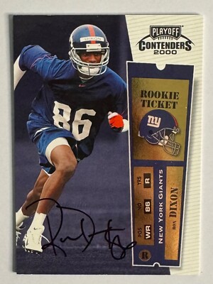 Ron Dixon 2000 Playoff Contenders RC AUTO #126 New York Giants Lambuth ...