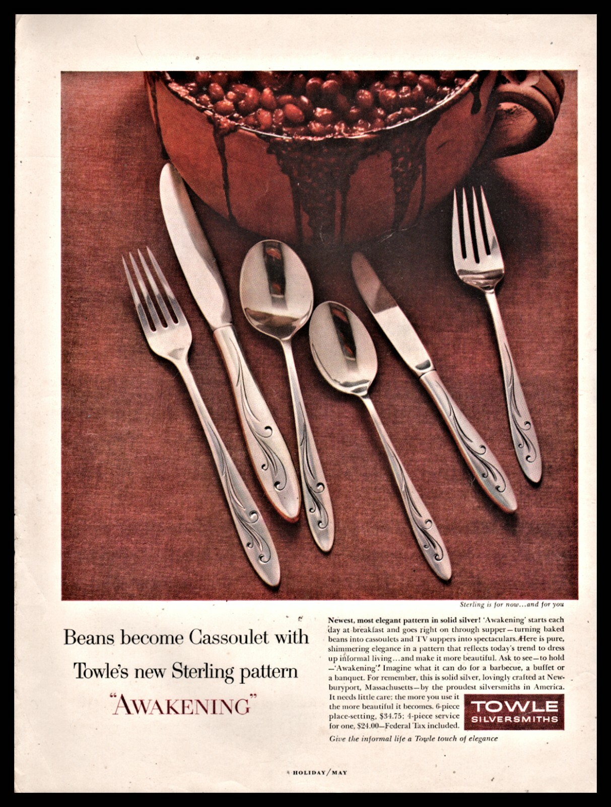 1958 TOWLE Awakening Silverware Flatware PRINT AD Collectible ...