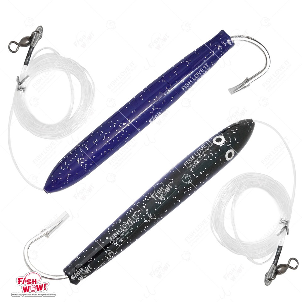 20pcs 6" Fishing Cedar Plugs Rig Tuna Mahi Trolling Wood Lure 10/0 Hook ...