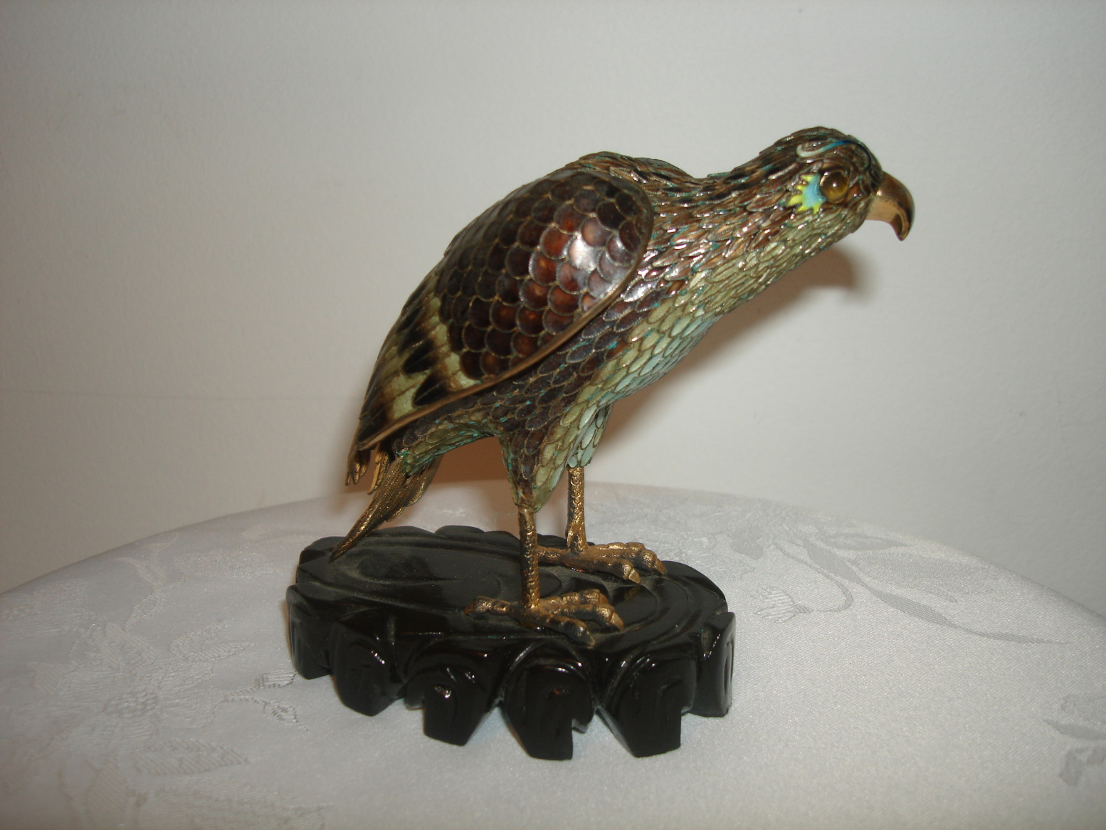 SuHai Chinese Sterling Silver Enamel Finished 24K Great Wall Falcon ...