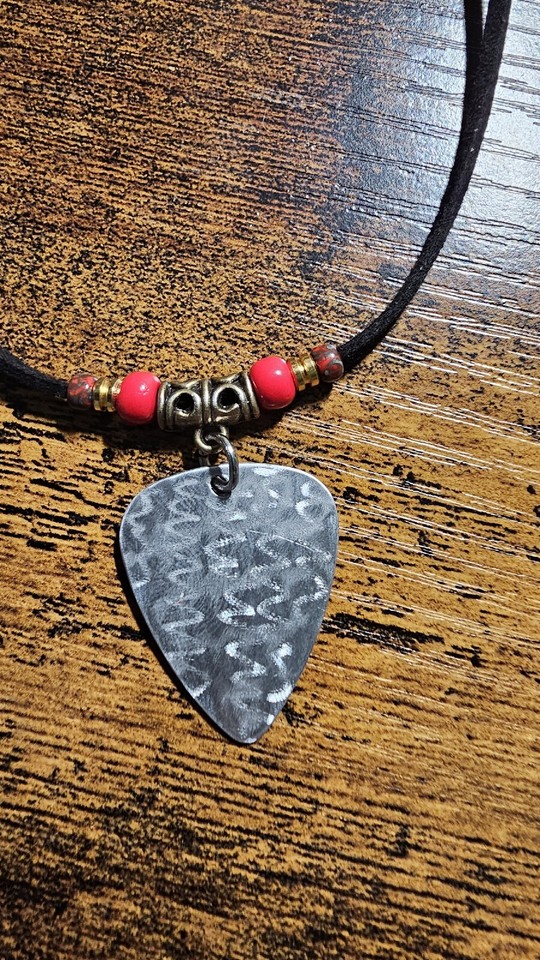 Handmade Repulsion Horrified Aluminum Guitar Pick Necklace | eBay
