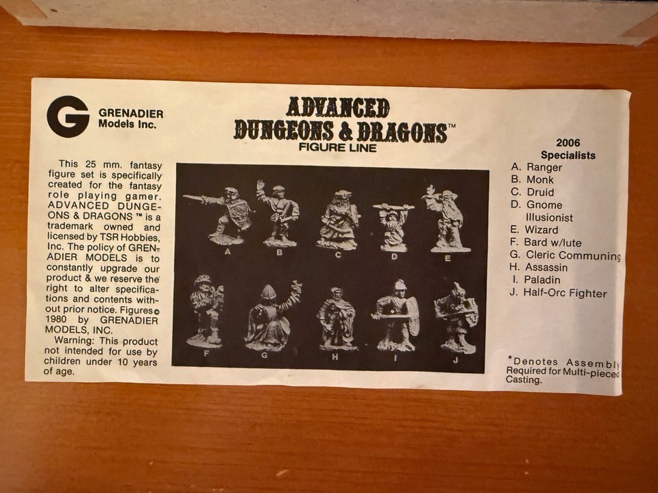 Vintage Grenadier AD&D 2006 “Specialists” Figure Set – Metal Minis ...