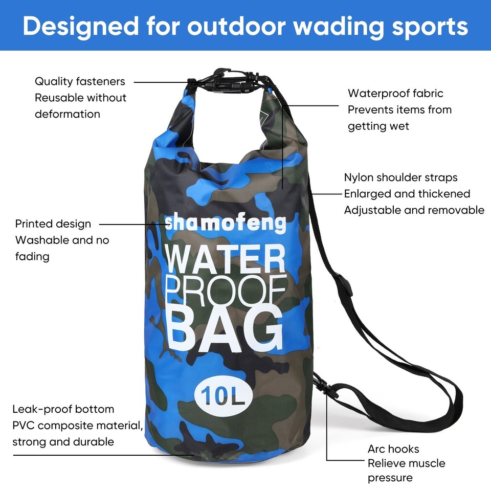 Waterproof Dry Bag 5-30L Roll Top Dry Storage Bag for Boating Camping ...