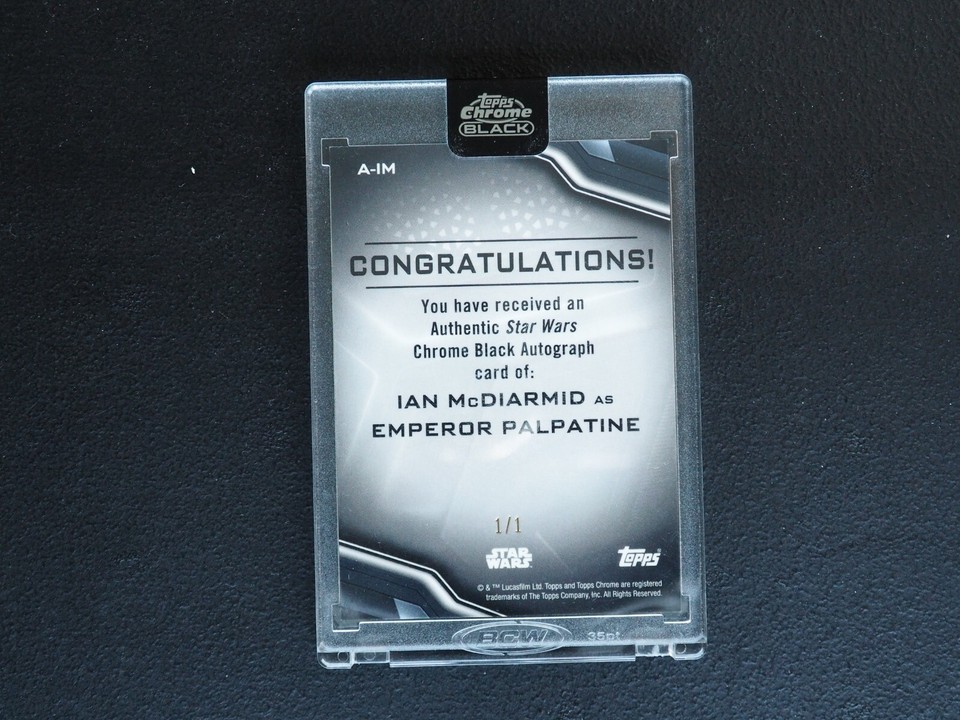 2022 Topps Chrome Black Emperor Palpatine Ian McDiarmid AUTO ...