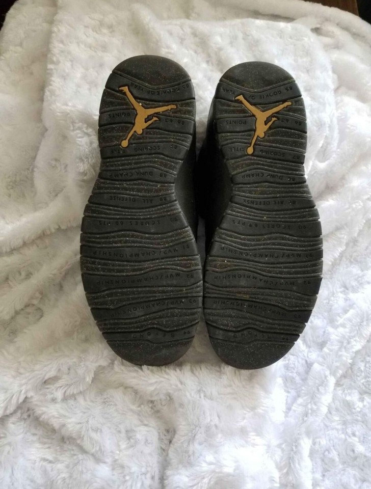 Nike Air Jordan 10 Retro NYC Metallic Black 310805-012 Men's Size: 10.5 ...