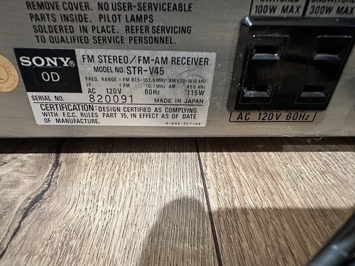 Vintage Sony STR-V45 Stereo Receiver Amplifier Great looks - Works ...