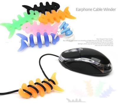 FISHBONE (PACK) HEADPHONE CORD WINDER WRAP HOLDER FOR iphone 4S 5 6 ...