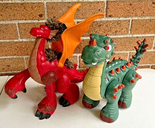 (2) 2008 Mattel Imaginext Dinosaurs SPIKE & RED Dragon…both tested ...
