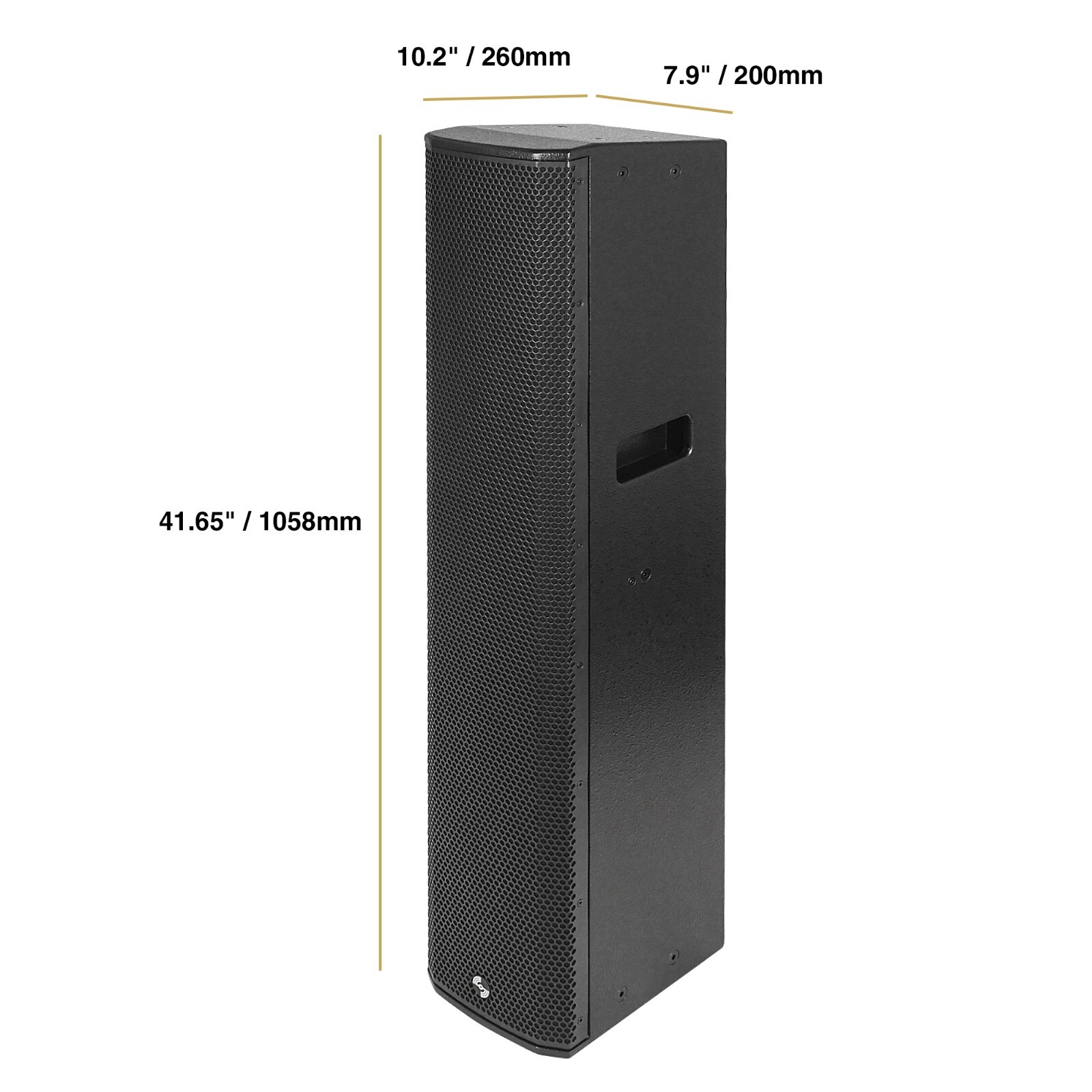 Sound Town Power Wall-Mount Column Line Array Speaker 6x5", Black ...