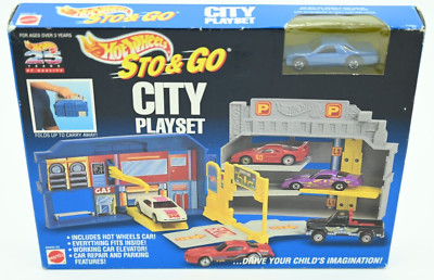 HOT WHEELS Mattel STO & GO City Playset #65602 New in Box | eBay